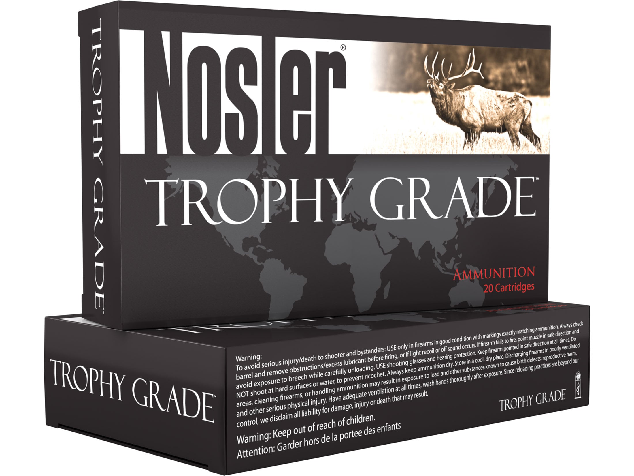 Nosler Trophy Grade 375 Ruger Ammo 260 Grain Nosler AccuBond Bonded