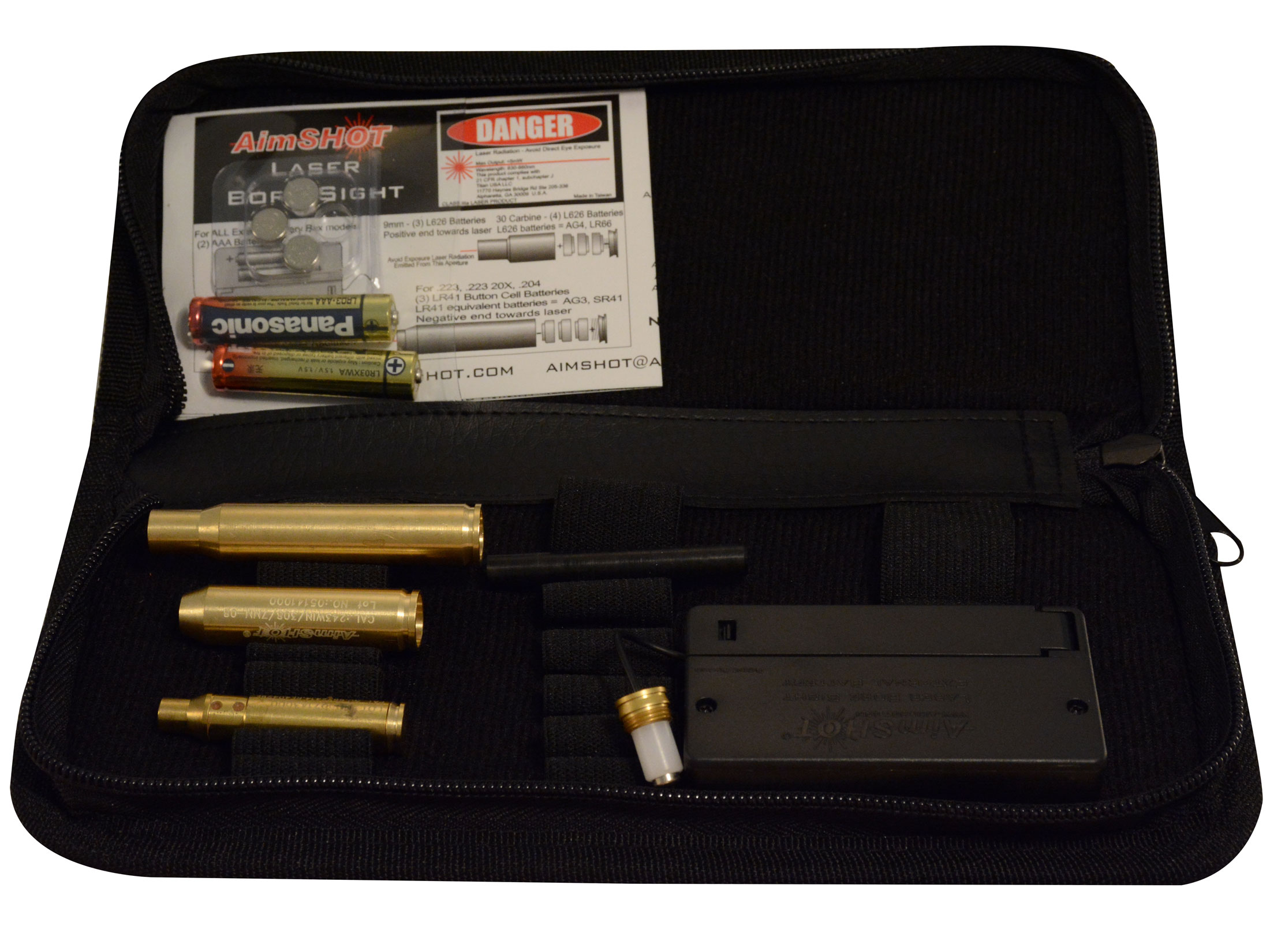 Aimshot Rifle Kit Red Laser Modular Bore Sight 223 Arbors 243 Win,