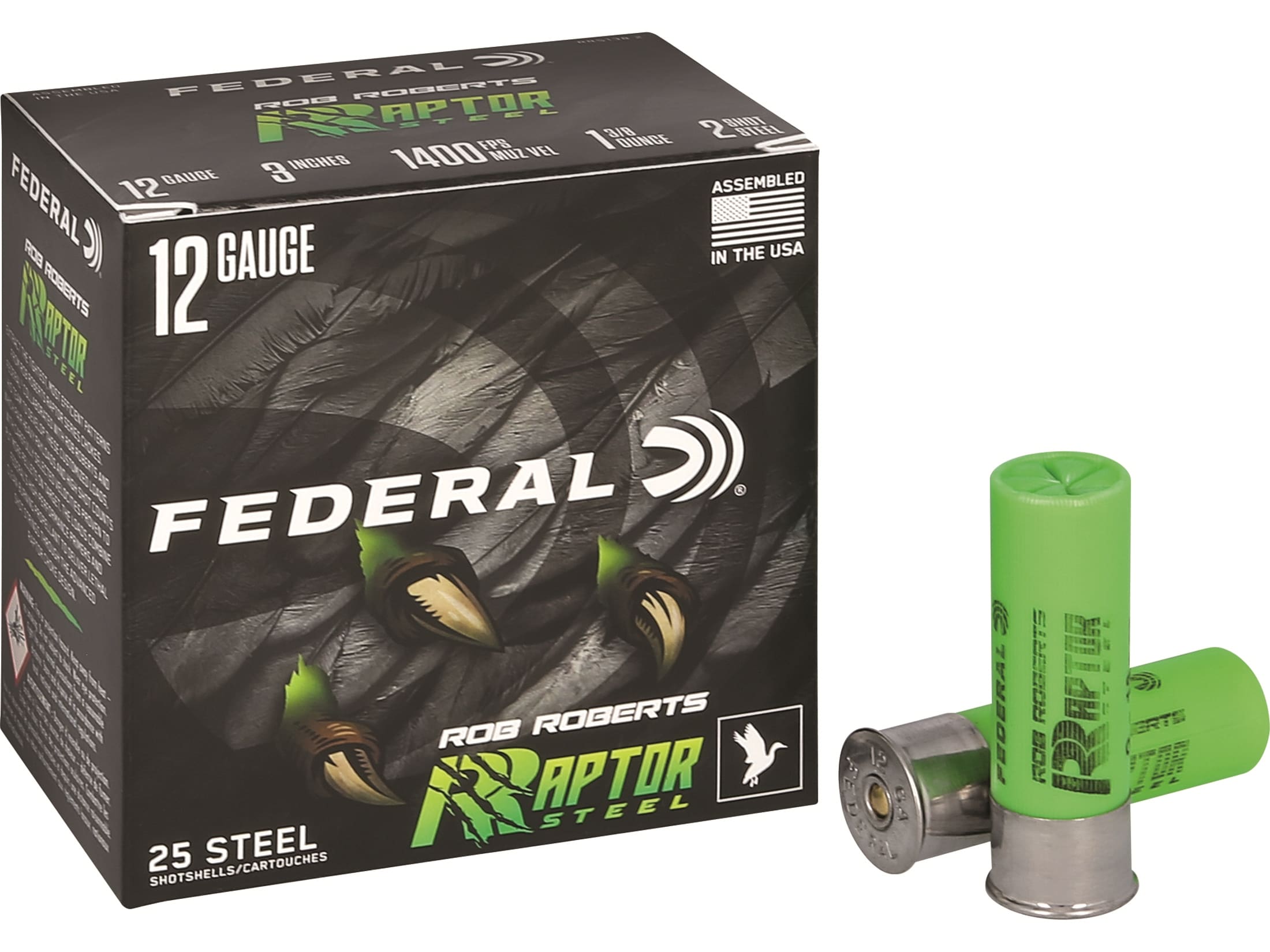 Federal Rob Roberts Raptor Waterfowl 12 Ga Ammo 3 #2 Steel Shot