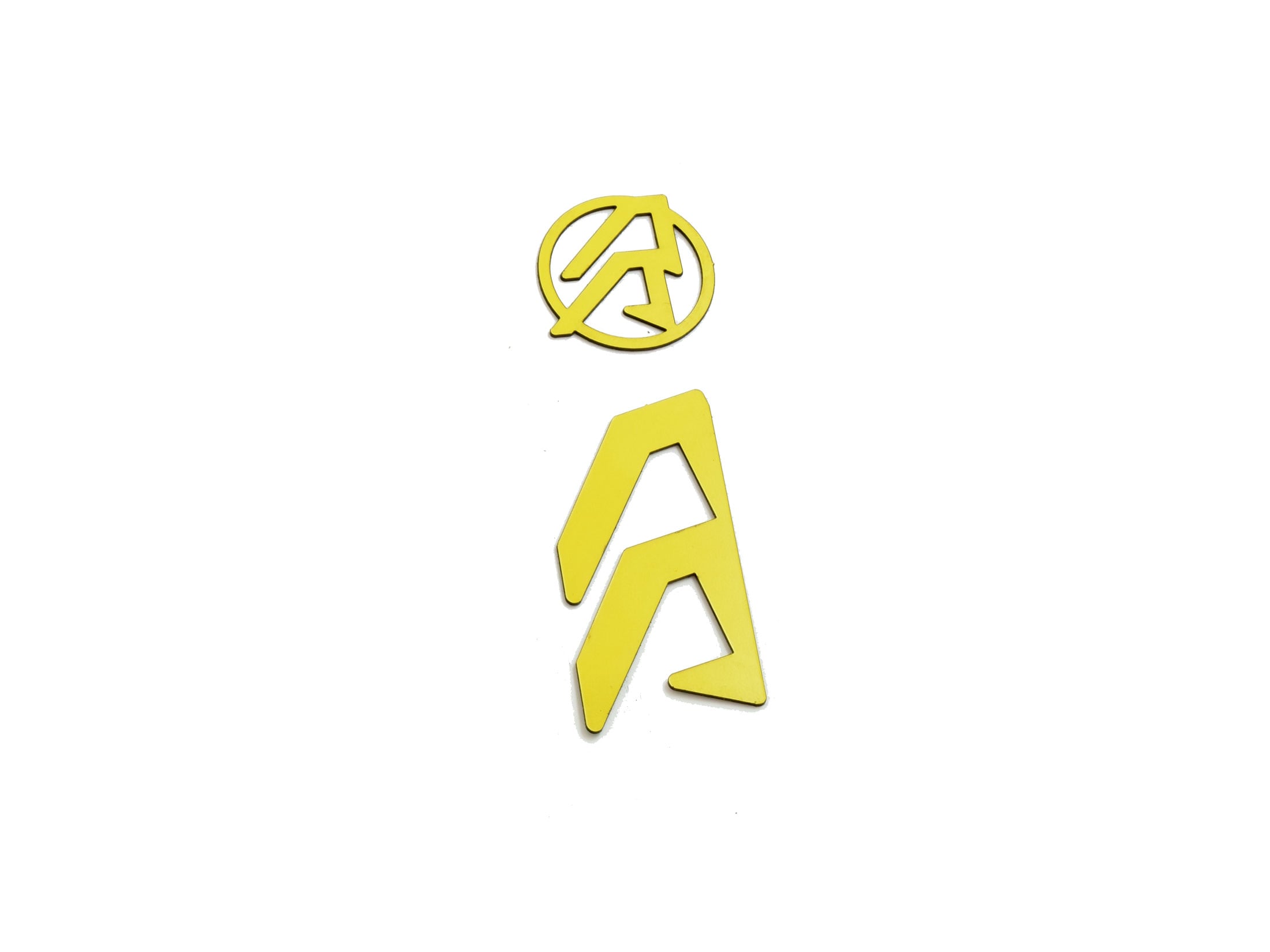 Double-Alpha Alpha -X Logo Decals Yellow