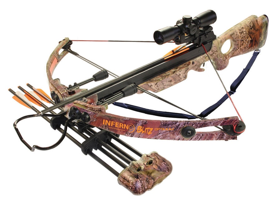 Inferno Blitz Optimum Crossbow Package 4 x 32 Illuminated Scope Oak