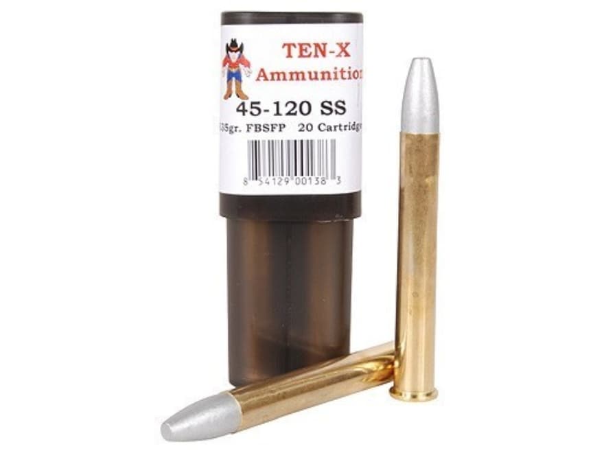 Ten-X Cowboy Ammo 45-120 Sharps 535 Grain Spitzer Flat Point Box of 20