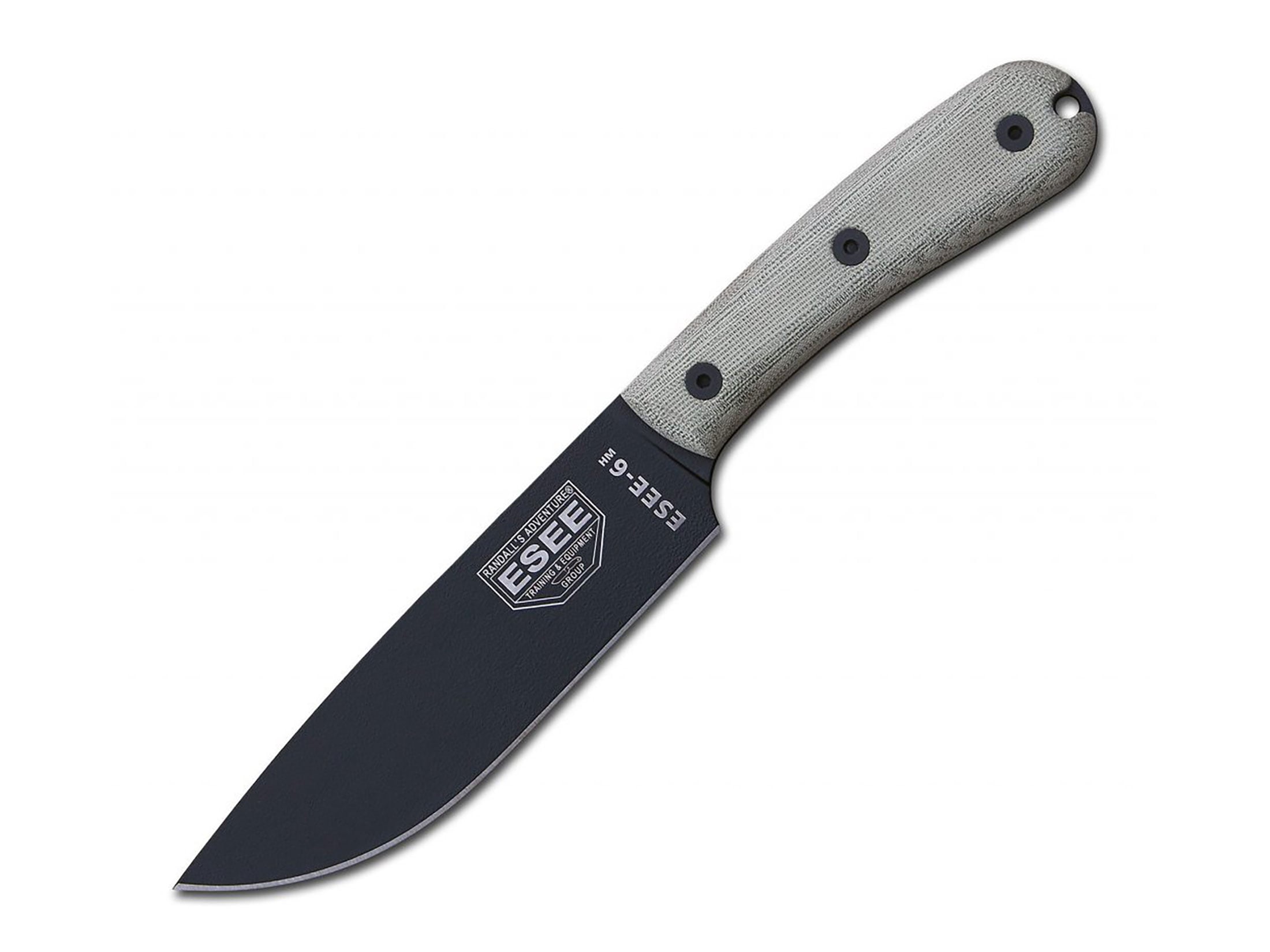 ESEE Knives ESEE-6HM Fixed Blade Knife 6 Drop Point 1095 Black Powder