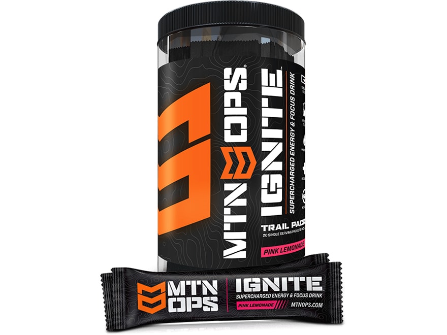 MTN OPS Ignite Energy Focus & Hydration Supplement Pink Lemonade Trail