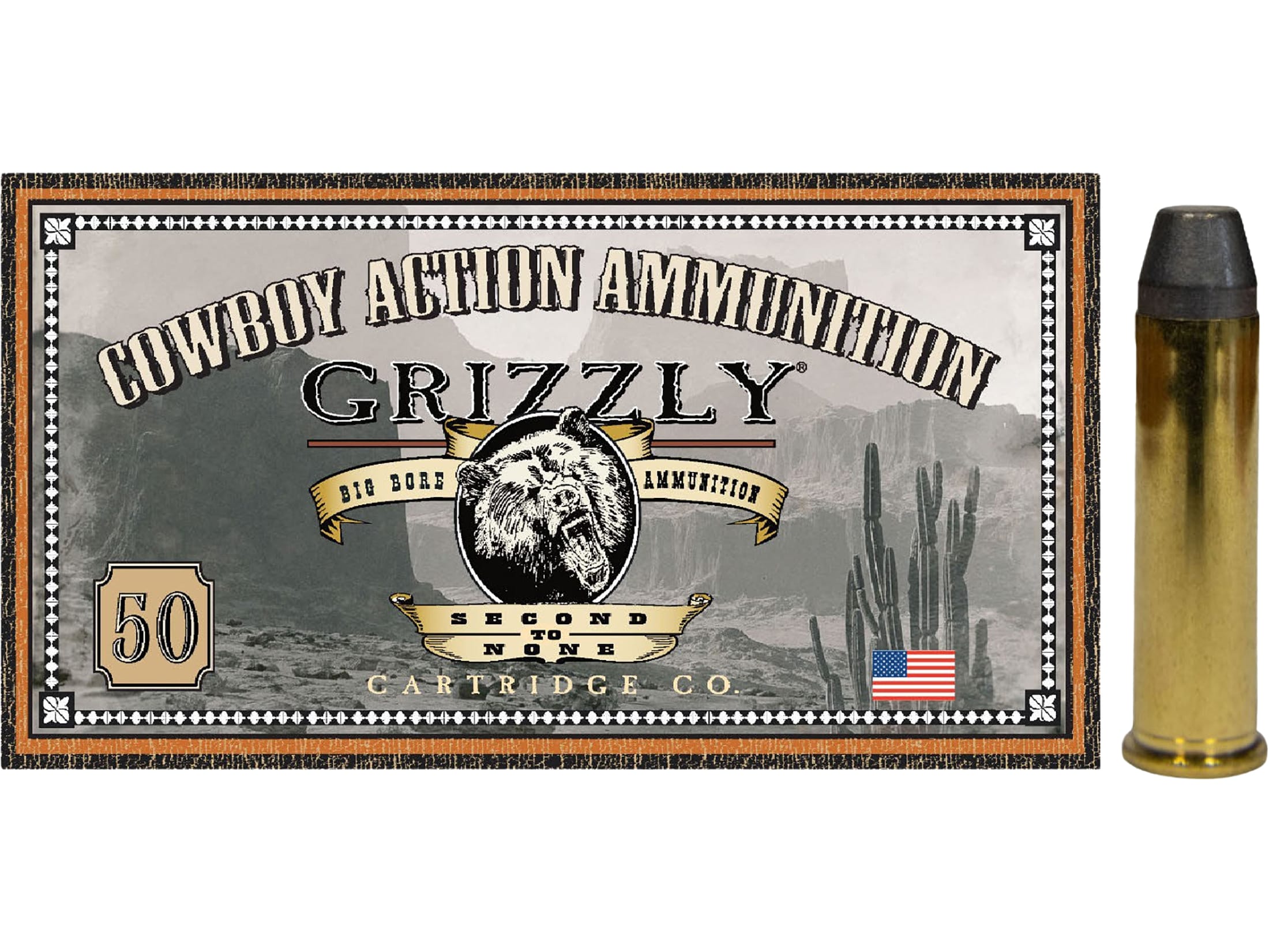 Grizzly Cartridge Cowboy 357 Mag Ammo 158 Grain Flat Nose Box of 50