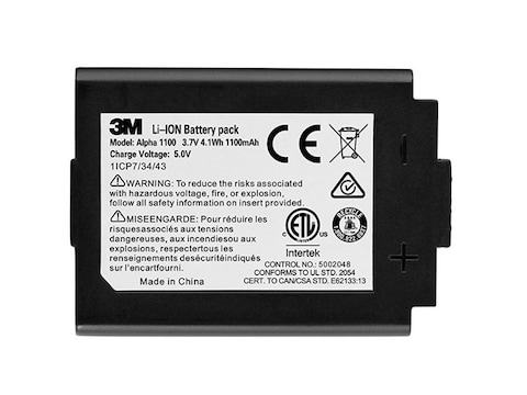 3M Alpha 1100 Lithium Ion Battery Pack Peltor 300 500 Worktunes
