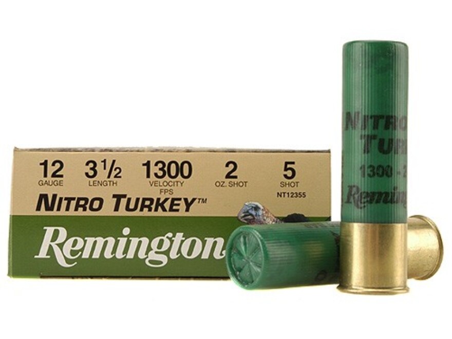 Remington Nitro Turkey 12 Ga Ammo 3-1/2 #5 Lead Shot 2oz Box of 10