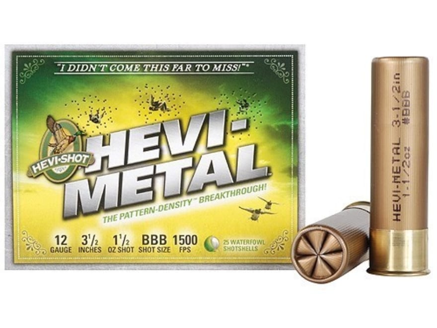 Hevi-Shot Hevi-Metal Waterfowl 12 Ga Ammo 3-1/2 BBB Steel Bismuth Shot