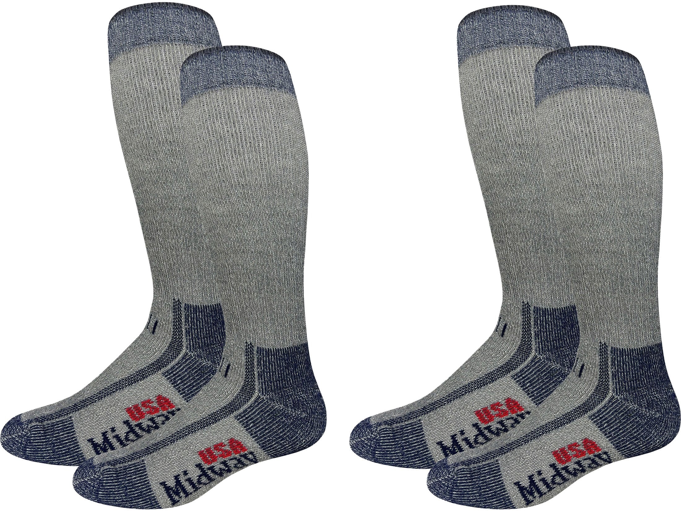 MidwayUSA Men's Heavyweight Tall Crew Hunting Socks Merino Wool