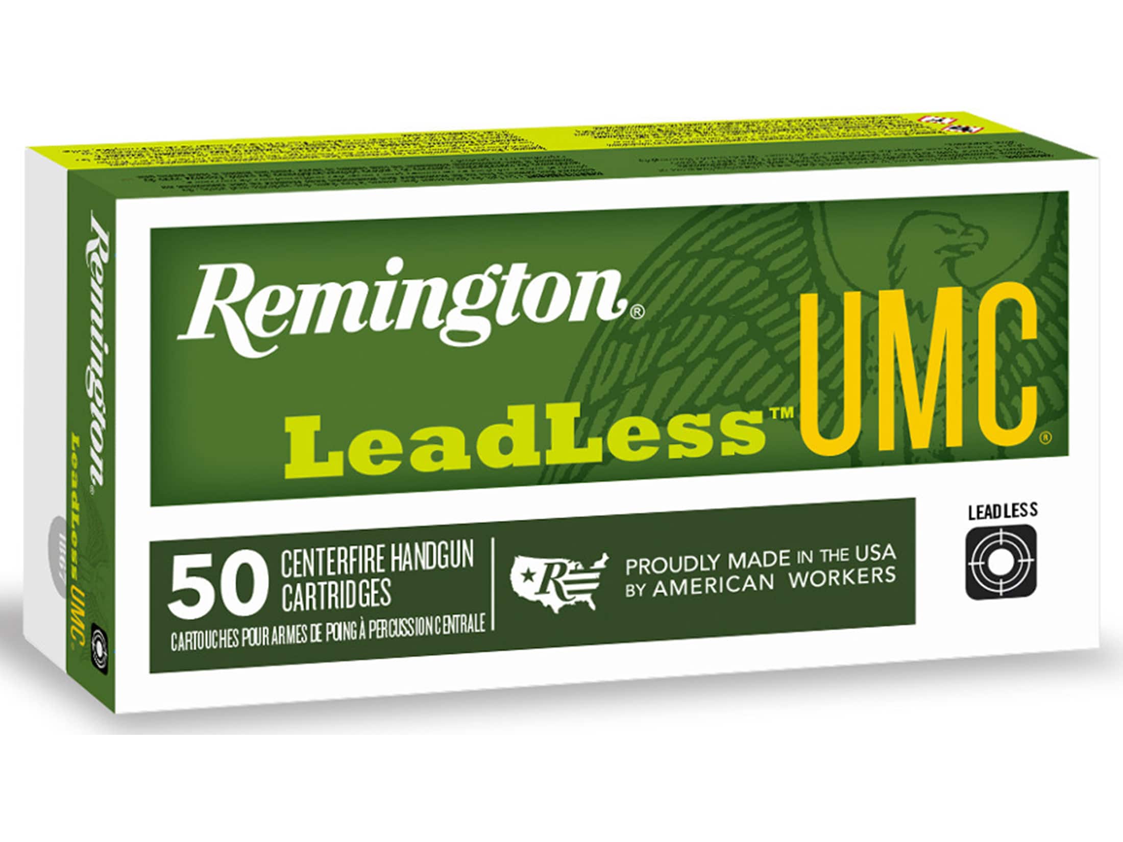 Remington UMC LeadLess 380 ACP Ammo 95 Grain Flat Nose Lead Free Box