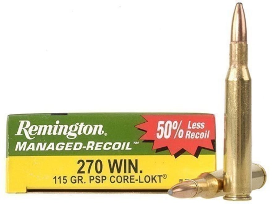 Remington Managed Recoil 270 Winchester Ammo 115 Grain Remington