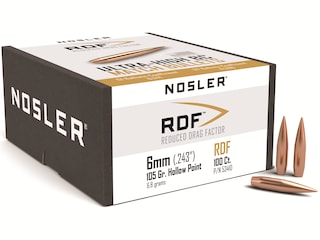 Product Comparison for Nosler RDF 6mm, 243 Caliber (243 Diameter) Bullets 105 Grain Jacketed ...