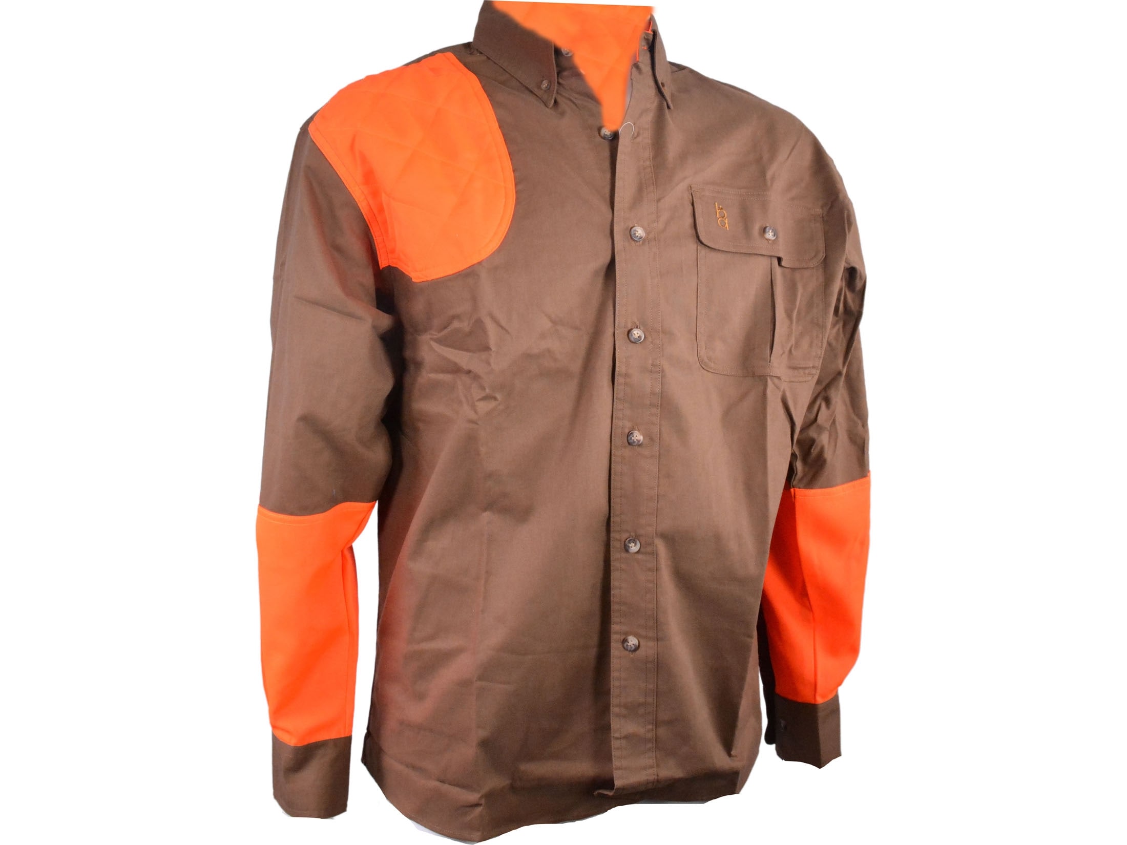 Bob Allen Men's Shooting Long Sleeve Shirt Coffee/Orange XL