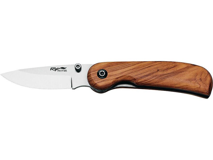 Fox Knives 1495 Folding Knife 2.8 Drop Point 440C SS Blade Olive Wood