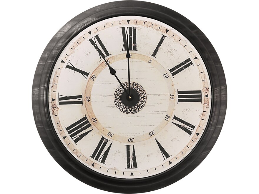 Tactical Walls 1410 Wall Clock Roman Numerals Woodgrain