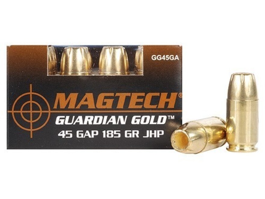 Magtech Guardian Gold Ammo 45 GAP 185 Grain Jacketed Hollow Point Box