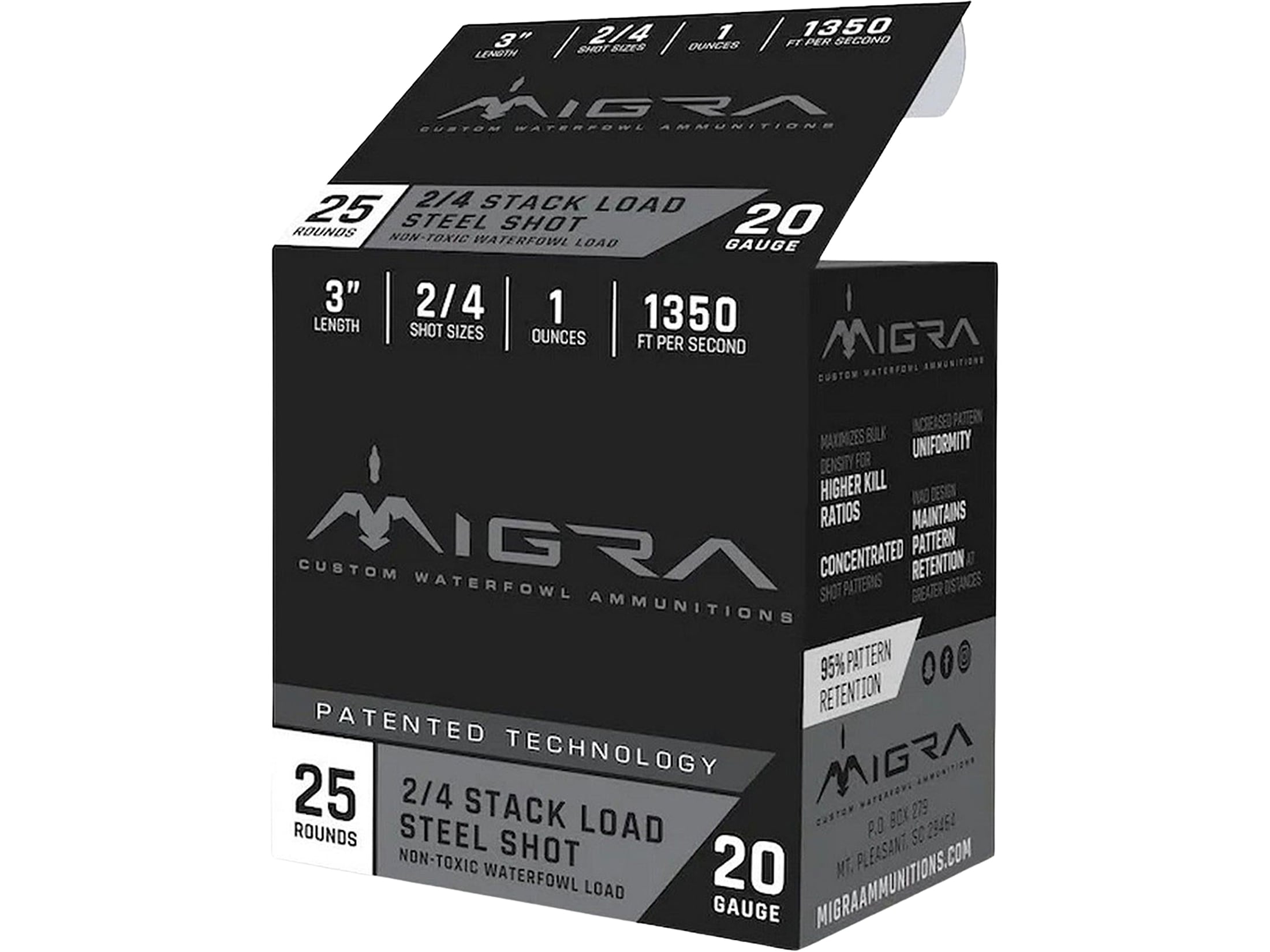 Migra Steel Waterfowl 20 Ga Ammo 3 #4 #6 Steel Shot 1oz Case of 250