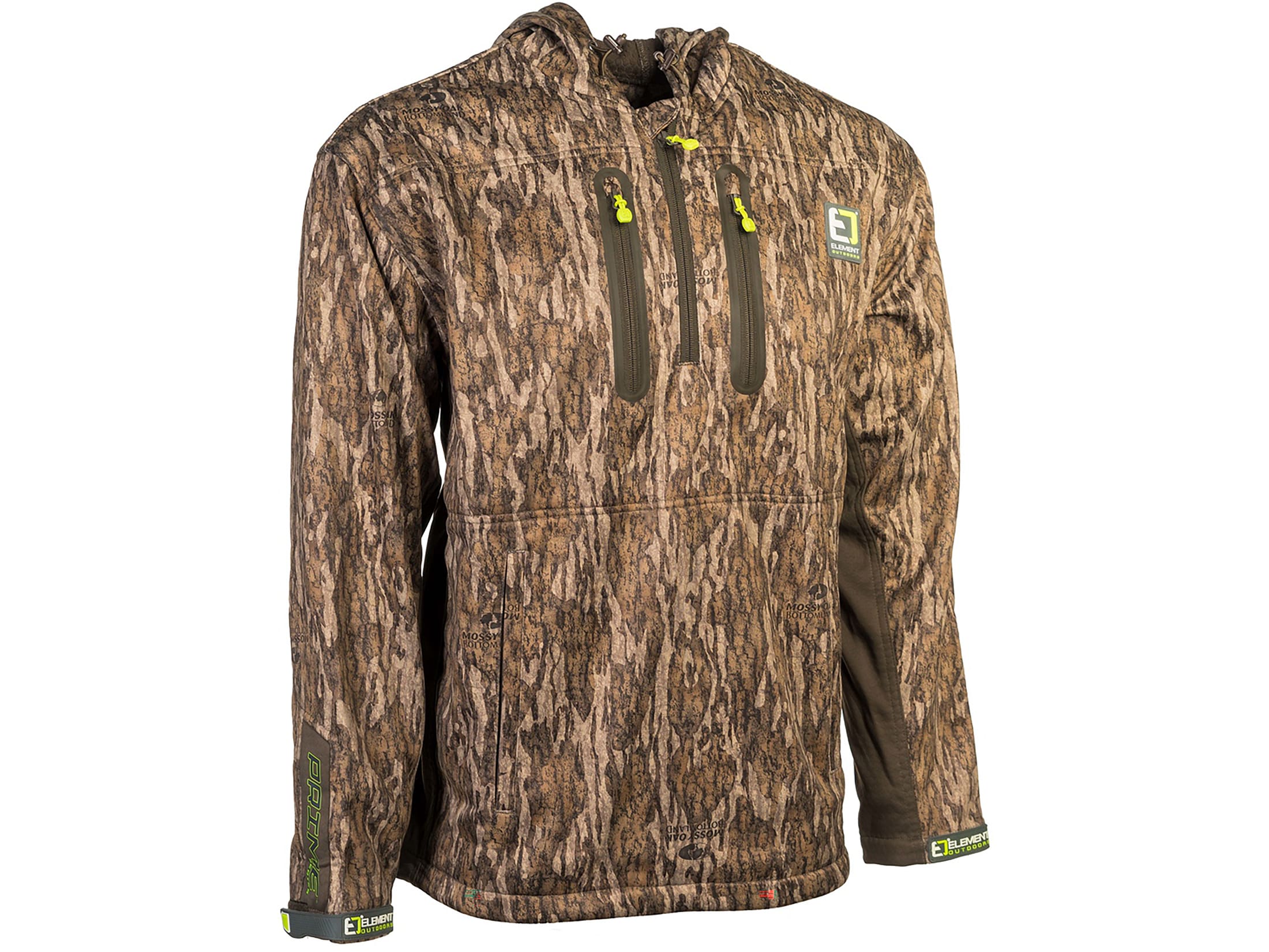 Element Outdoors Men's Prime Quarter Zip Hooded Jacket Mossy Oak