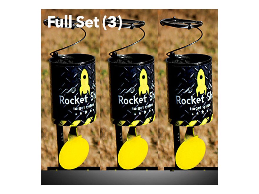 Rocket Shot Spring Loaded Air Gun Target Steel Black 3PK