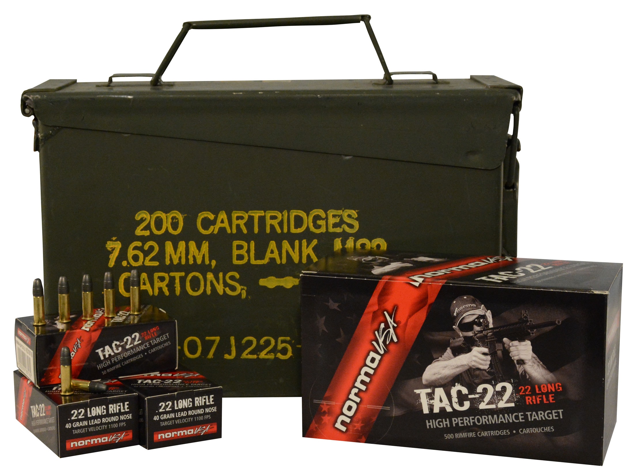 Norma TAC-22 22LR Ammo 40 Grain Lead Round Nose Subsonic Surplus Ammo