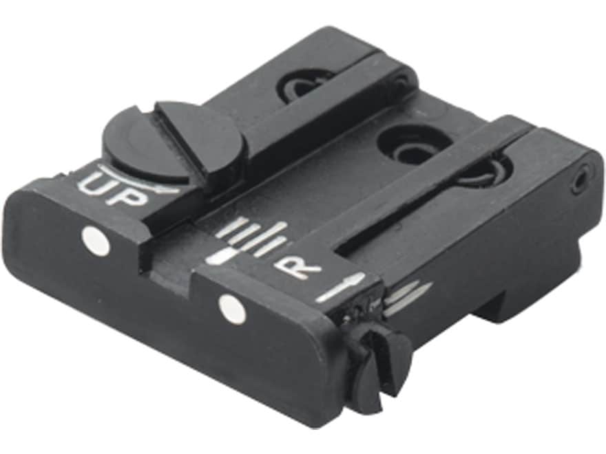 LPA TPU Adjustable Rear Sight Glock 17, 19, 22, 23, 34, 35 Steel White