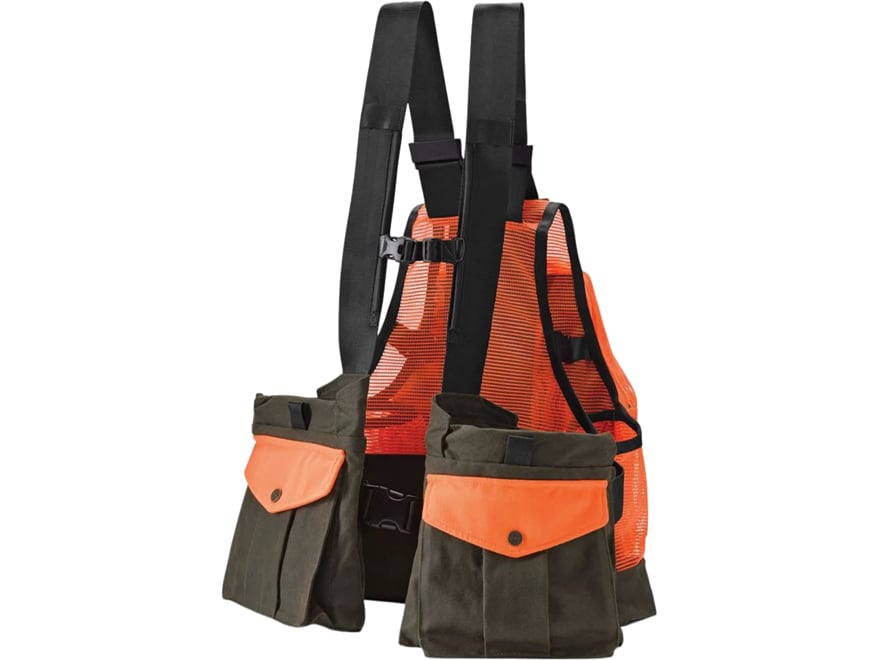 Orvis Waxed Cotton Upland Strap Hunting Vest Dark Khaki Medium/Large