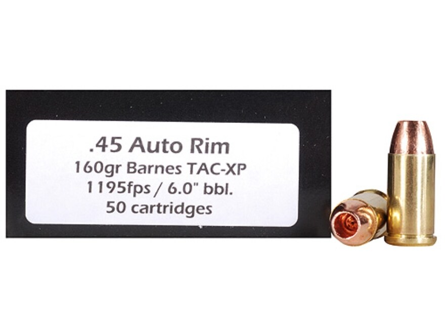 DoubleTap 45 Auto Rim (Not ACP) Ammo 160 Grain Barnes TAC-XP Solid