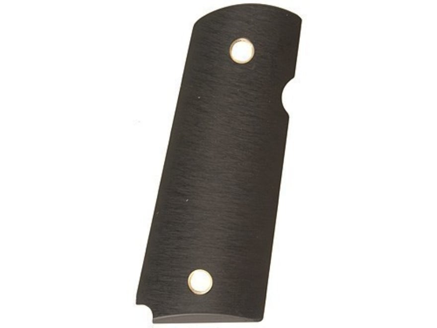 AlumaGrips Slim Line Grips 1911 Officer Smooth Aluminum Black