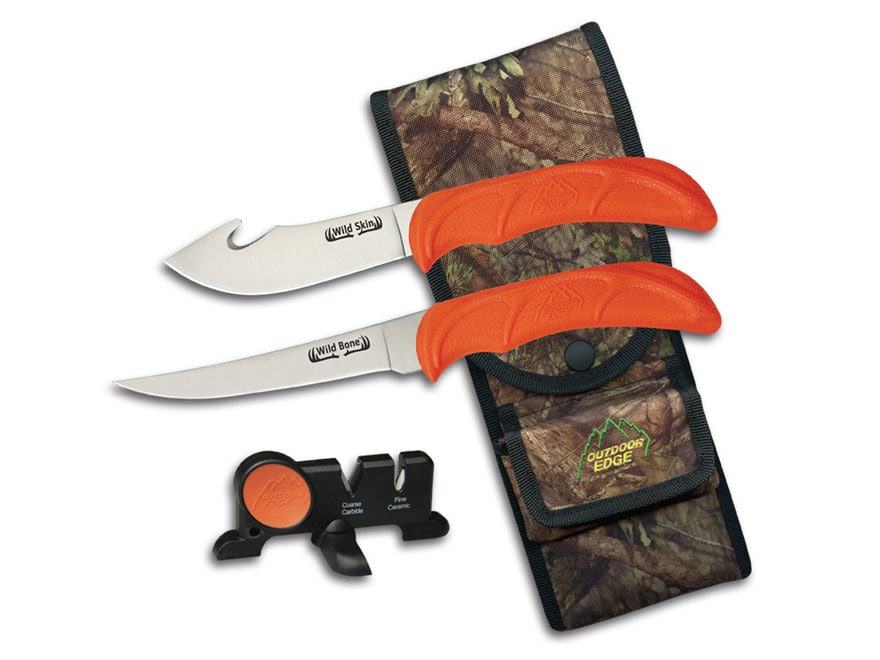 Outdoor Edge Wild-Bone Compact 4 Piece Field Hunting Knives Set