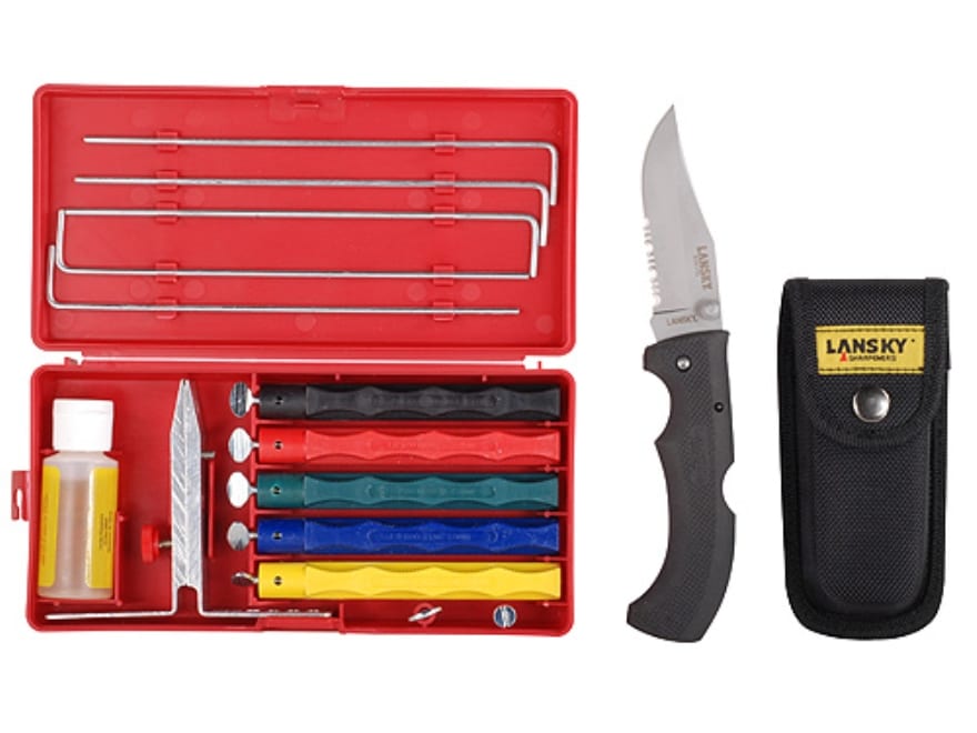 Lansky Deluxe Knife Sharpening System Easy Grip Folding Hunting Knife