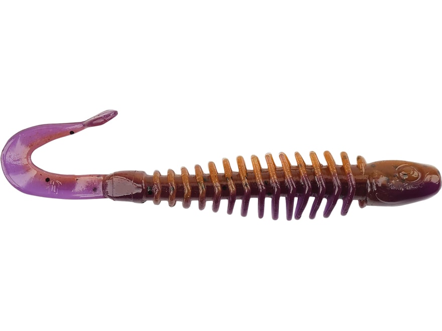 Berkley PowerBait Curly Bones 4 Grub Purple/Chartreuse