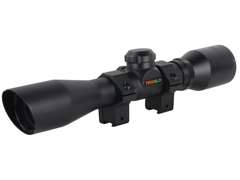 TRUGLO Compact Rimfire Rifle Scope 4x 32mm Duplex Reticle Rings Matte