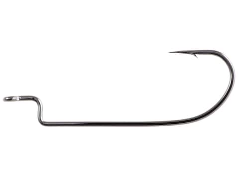 Owner Offset Shank Worm Hook #4/0 Black Chrome 5PK