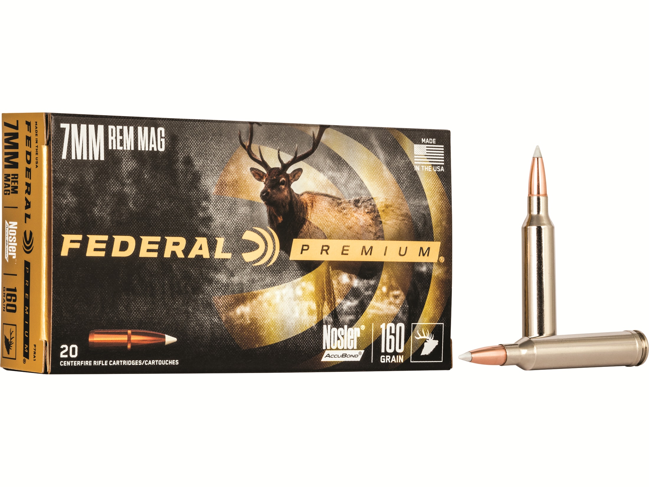 Federal Premium 7mm Remington Mag Ammo 160 Grain Nosler AccuBond