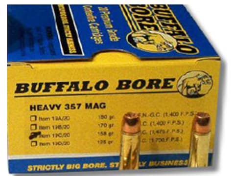 Buffalo Bore Ammo 357 Mag 158 Grain Jacketed Hollow Point High