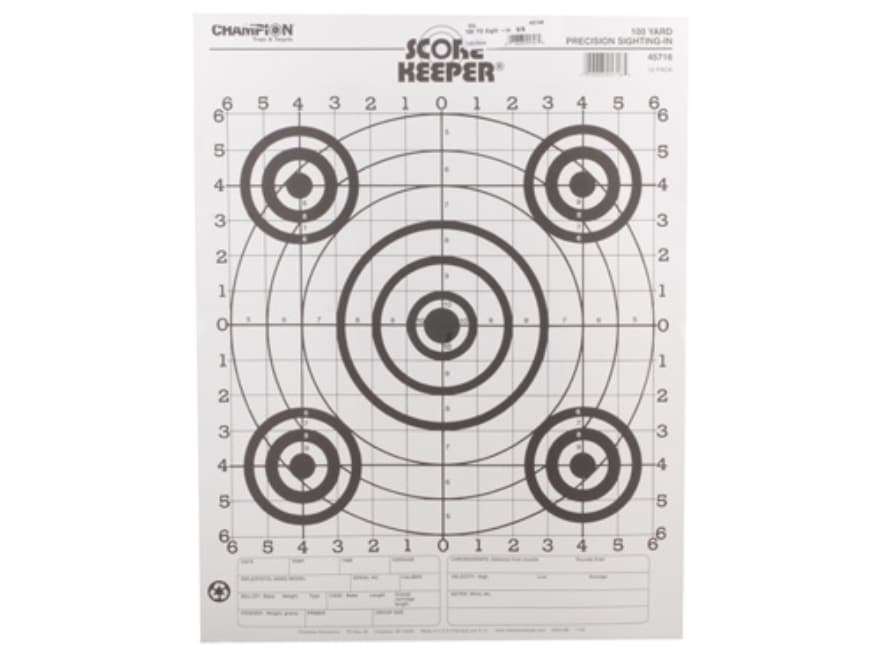 Champion Score Keeper 100 Yard Small Bore Rifle Targets 14 x 18 Paper