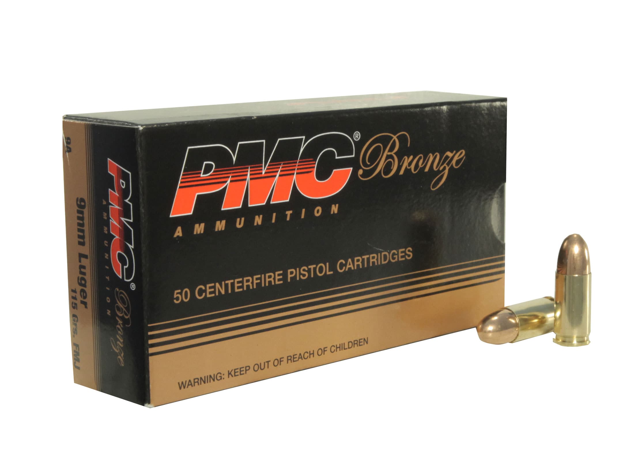 PMC Bronze Ammo 9mm Luger 115 Grain Full Metal Jacket Box of 50