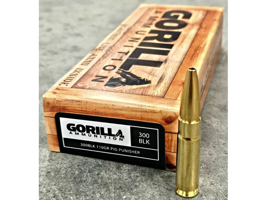 Gorilla Pig Punisher 300 Blackout Ammo 110 Grain Fragmenting Hollow