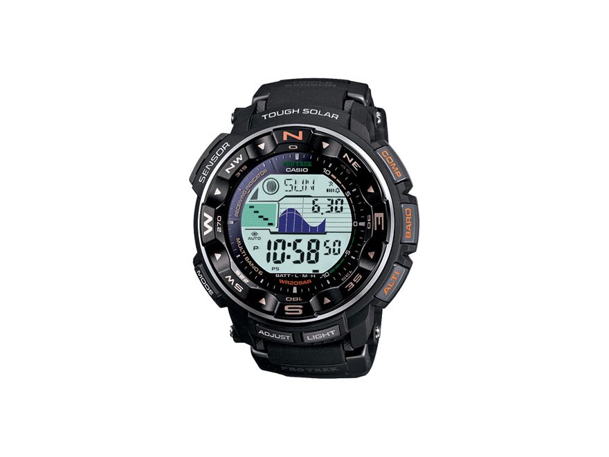 Casio Pro Trek Atomic Triple Sensor Solar Watch Resin Band Black