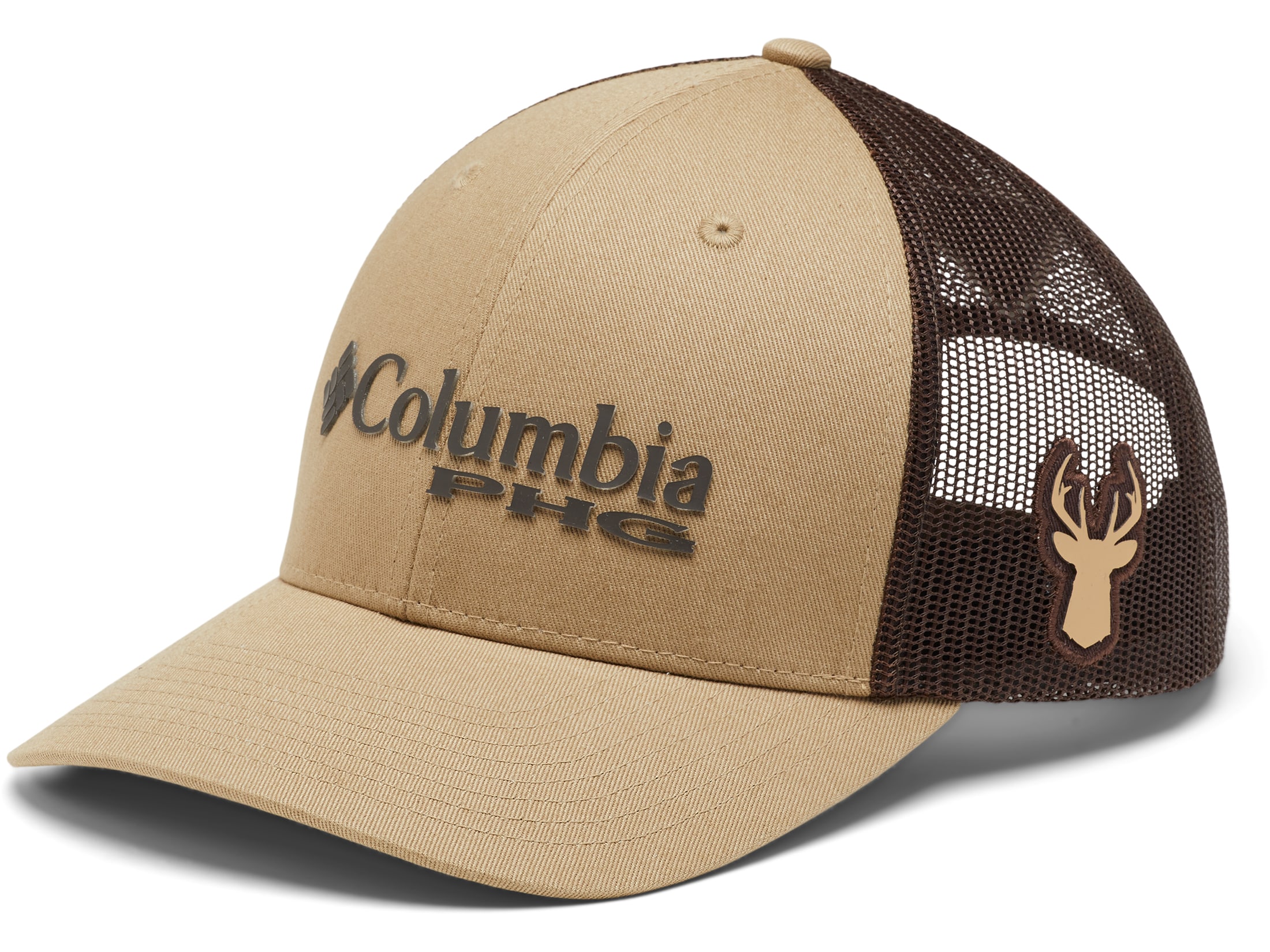 Columbia Mens PHG Logo Mesh Snap Back Hat Sahara/Deer