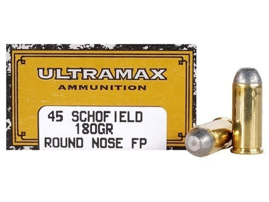Ultramax Cowboy Action 45 S&W Schofield Ammo 180 Grain Flat Nose Box