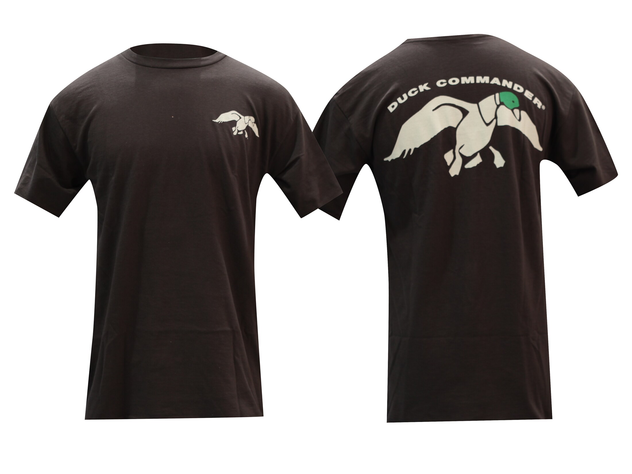 Duck Commander Men's Duck Logo T-Shirt Short Sleeve Cotton Brown Large