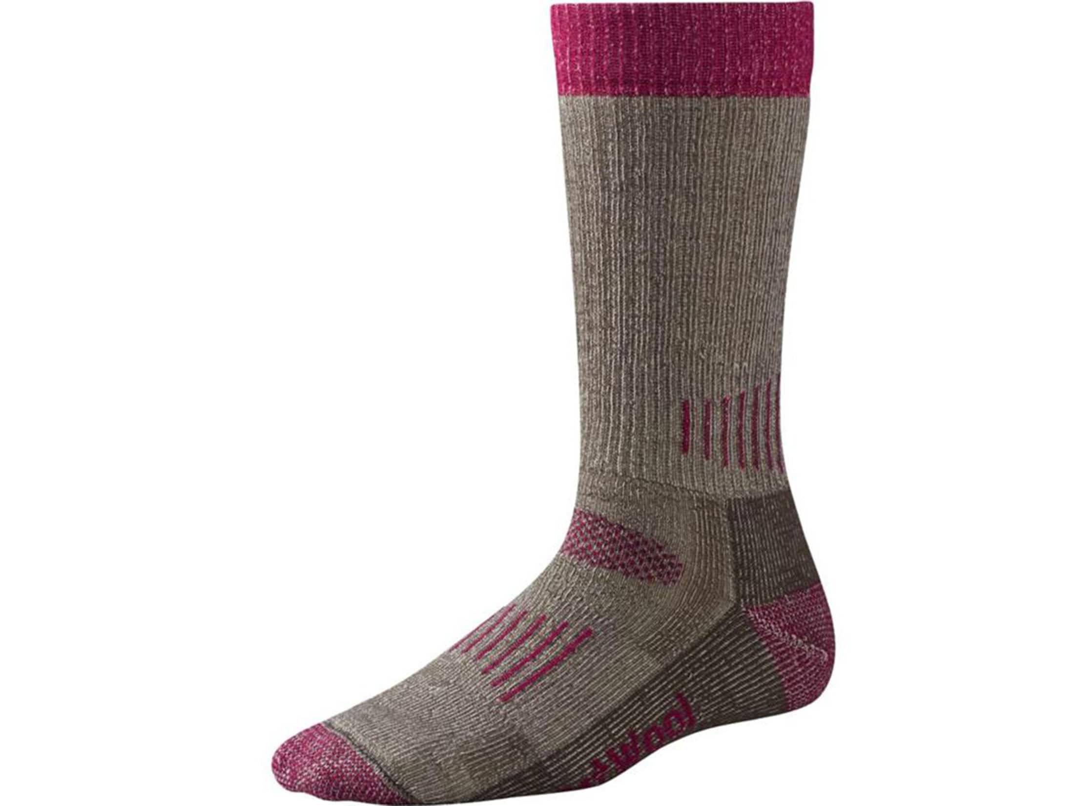 Smartwool Women's Hunt Medium Crew Socks Merino Wool Taupe Berry Large