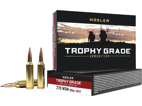 Nosler Trophy Grade Ammo 270 Winchester Short Mag (WSM) 150 Grain
