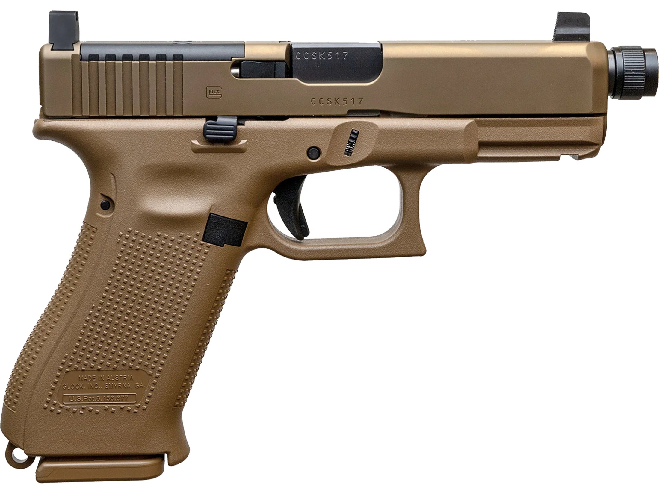 Glock 19X MOS 9mm Luger Pistol 4 52 Threaded Barrel 19 1 Round Coyote