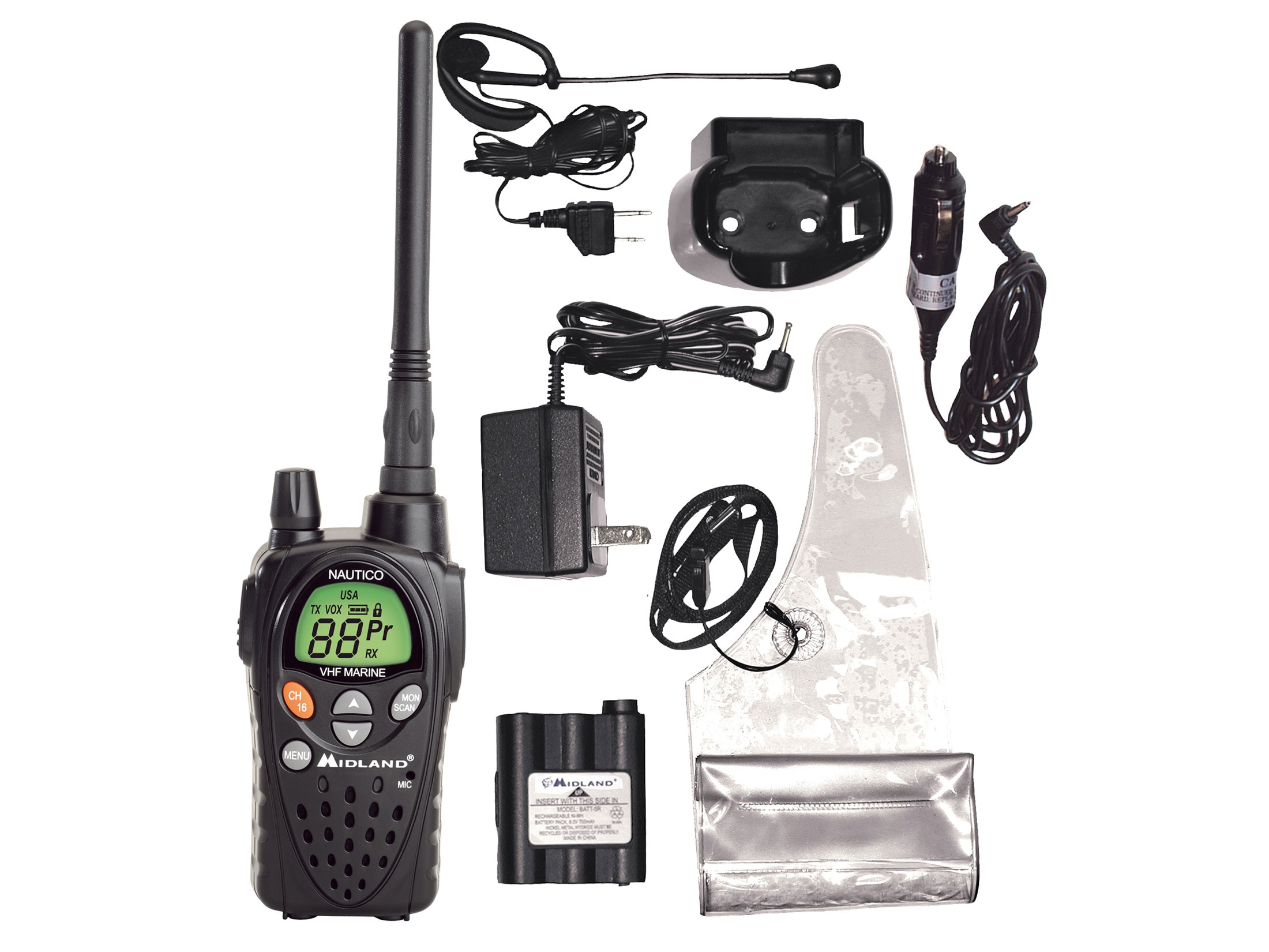 Midland NT3VP 5 Watt Handheld Marine Radio Combo