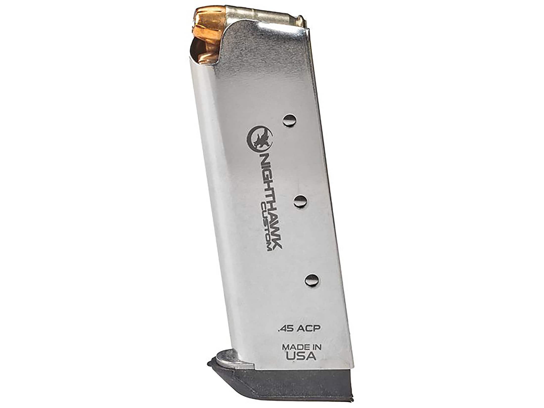 Nighthawk Custom 1911 Officer Mag Base Pad 45 ACP 7-Round SS