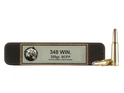 Grizzly Ammo 348 Winchester 250 Grain Bonded Core Jacketed Flat Point