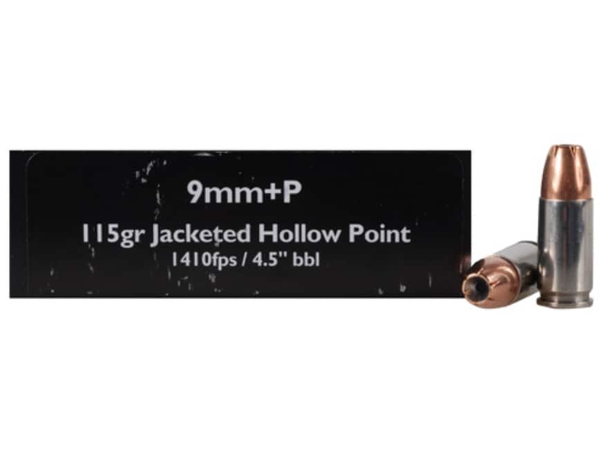 Doubletap Ammo 9mm Luger +P 115 Grain Jacketed Hollow Point Box of 20