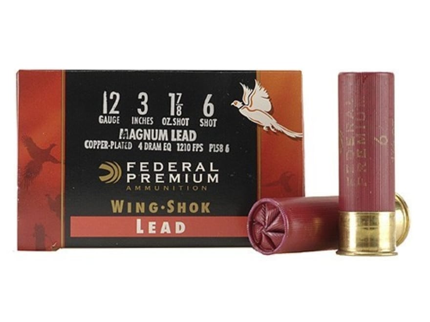 Federal Premium Wing-Shok Ammo 12 Ga 3 1-7/8oz Buffered #6 Copper
